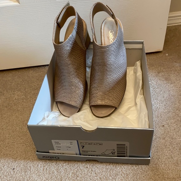 Gabor | Shoes | Size 7 Gabor Silvergray 3 Heel Bootie Sandal | Poshmark
